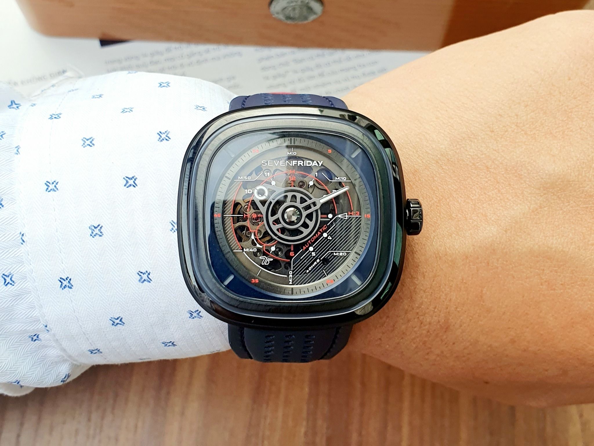 SevenFriday Automatic Blue Dial Blue Rubber T3/03 ( T303 ) Đồng Hồ Nam ...