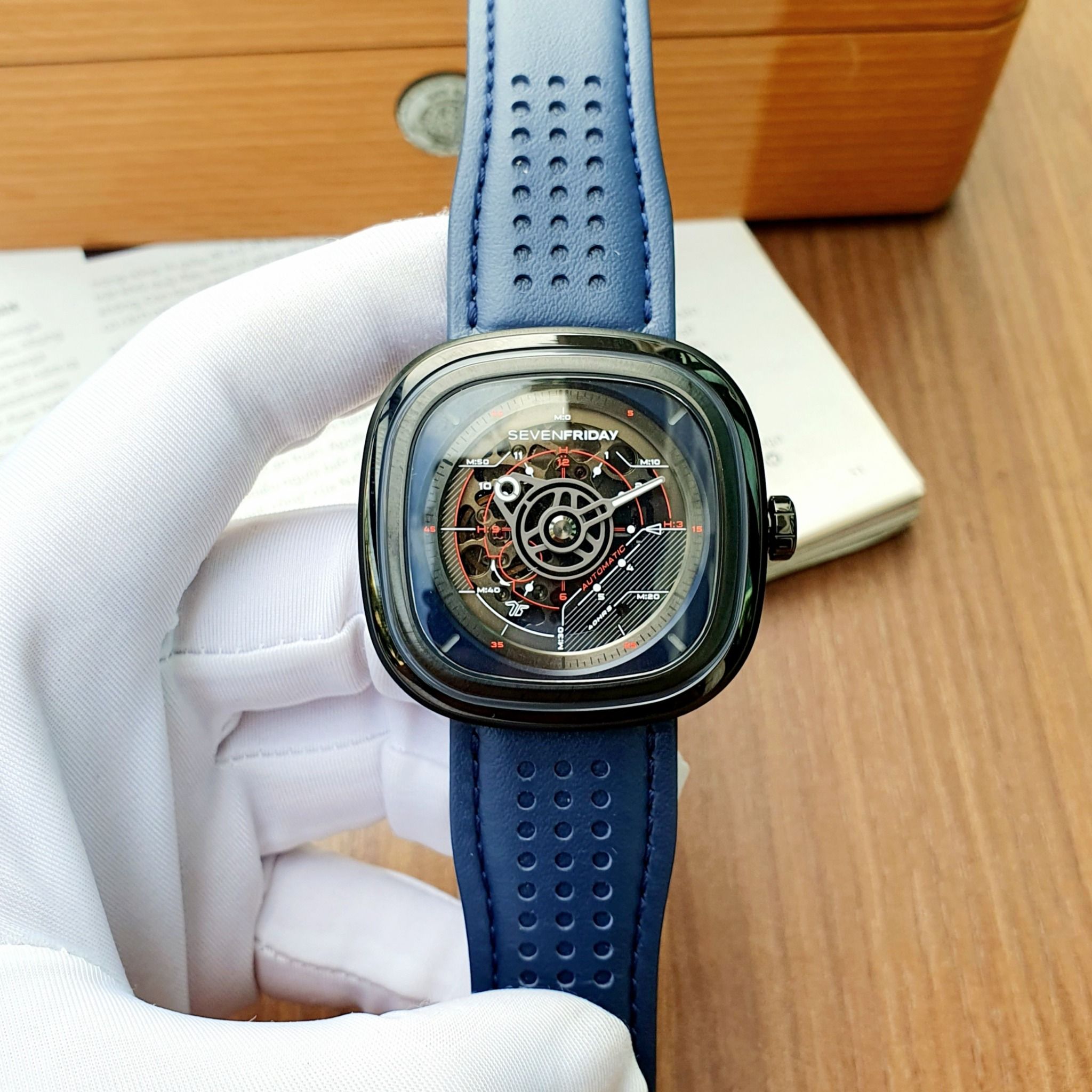 SevenFriday Automatic Blue Dial Blue Rubber T3/03 ( T303 ) Đồng Hồ Nam ...