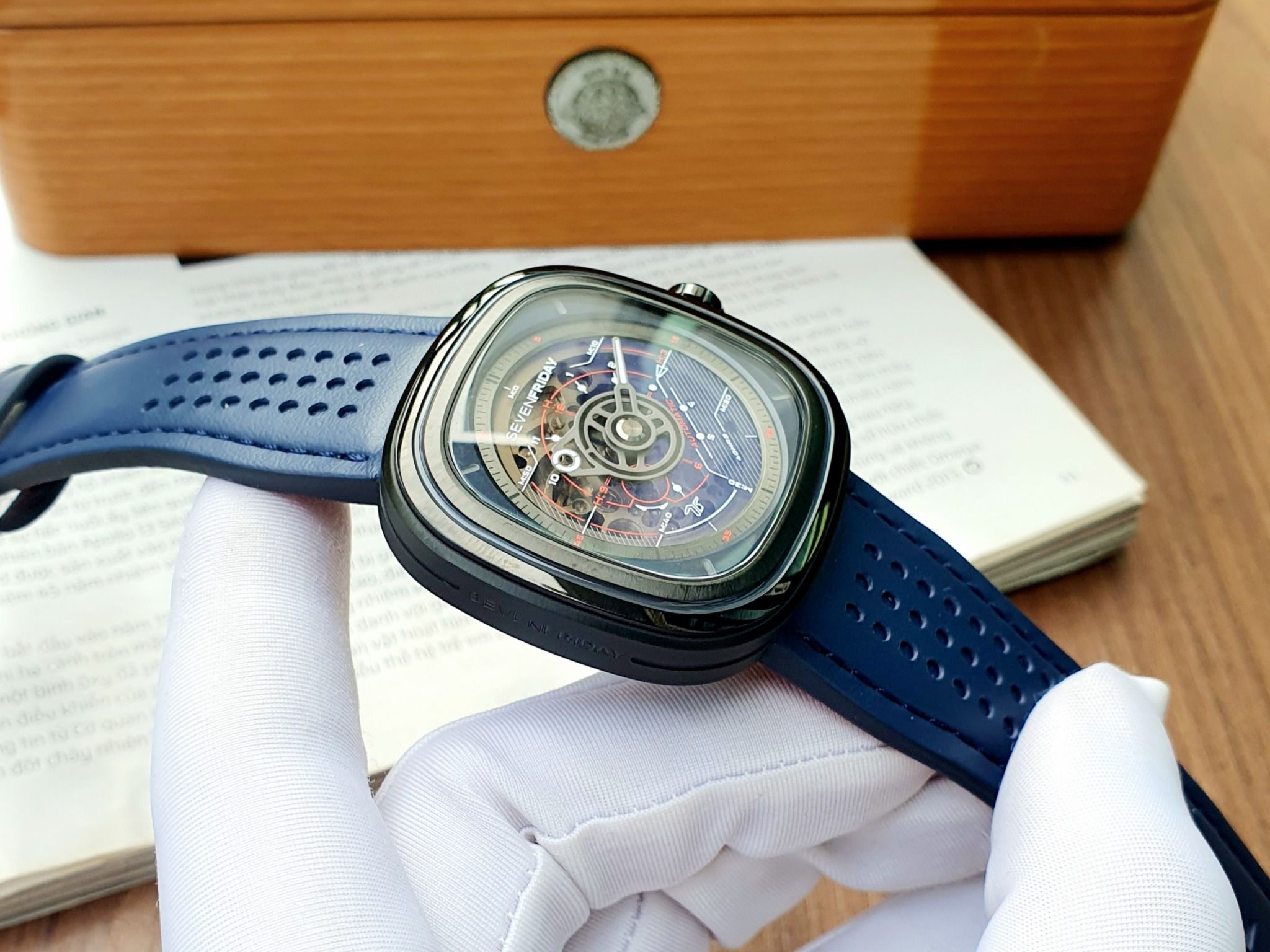 SevenFriday Automatic Blue Dial Blue Rubber T3/03 ( T303 ) Đồng Hồ Nam ...