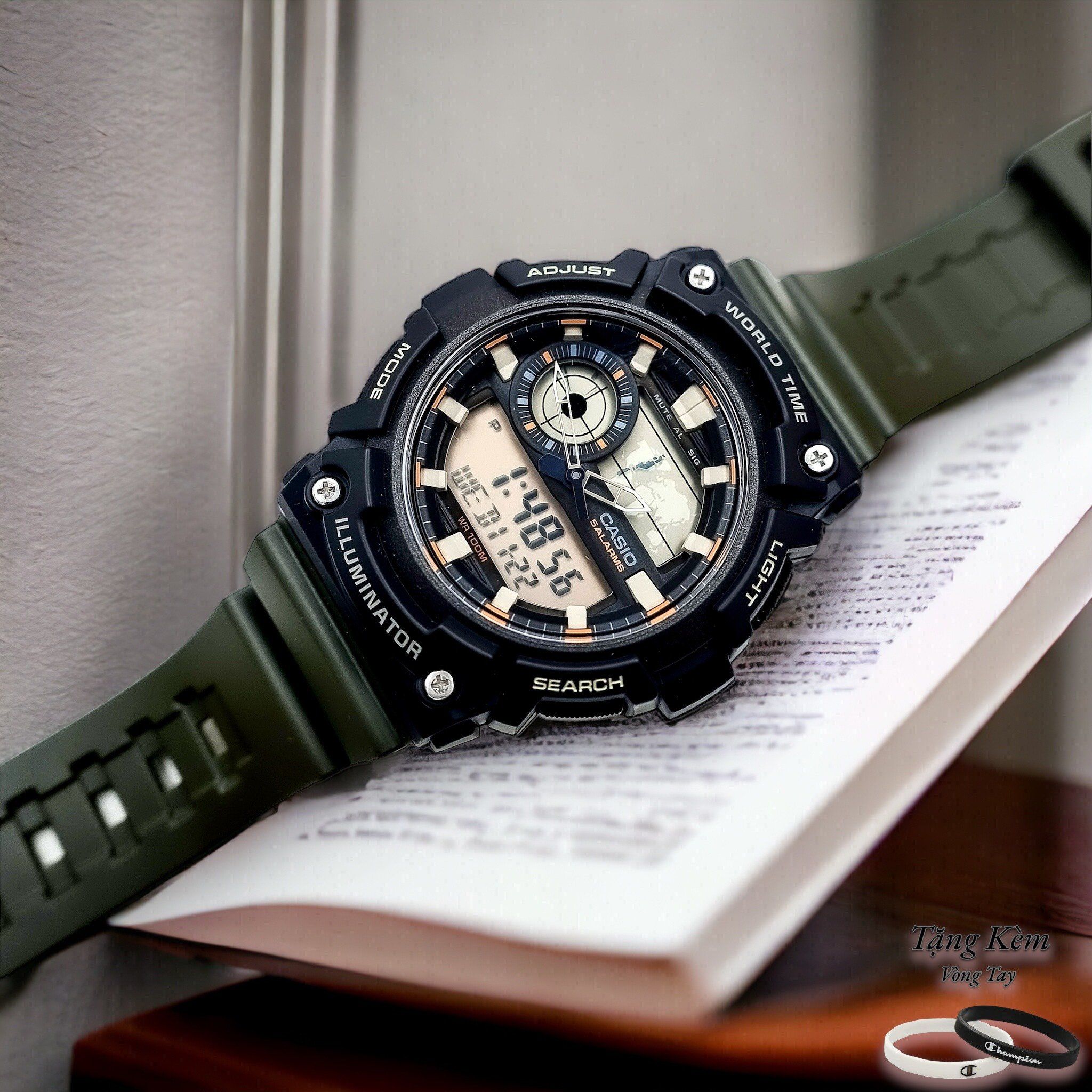 Casio Quartz AEQ-200W-3AVDF Dây Nhựa Xanh Mặt Xám - Đồng Hồ Nam ...