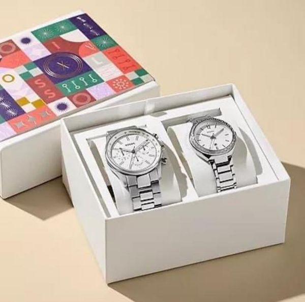 Fossil Quartz BQ2832SET His and Hers Multifunction Stainless Steel - Đ ...