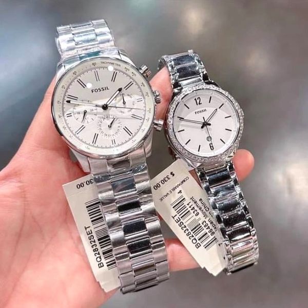 Fossil Quartz BQ2832SET His and Hers Multifunction Stainless Steel - Đ ...