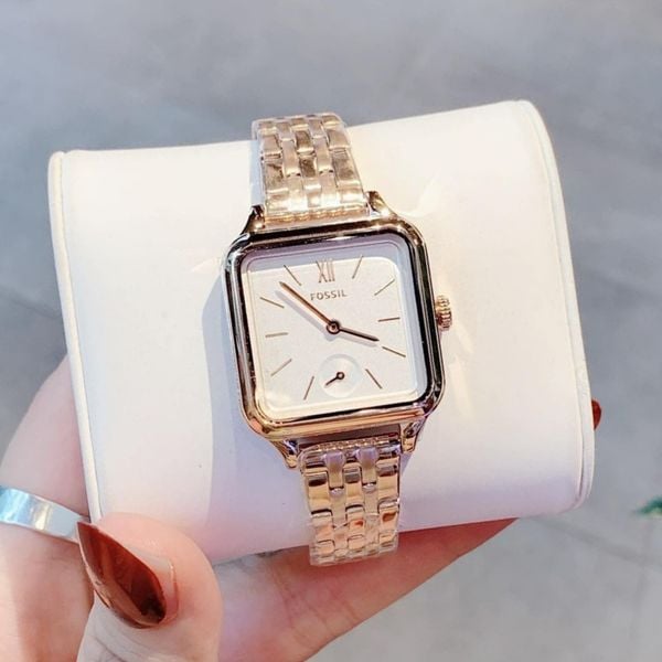 Fossil Quartz BQ3831 Colleen Three-Hand Rose Gold-Tone Stainless Steel ...