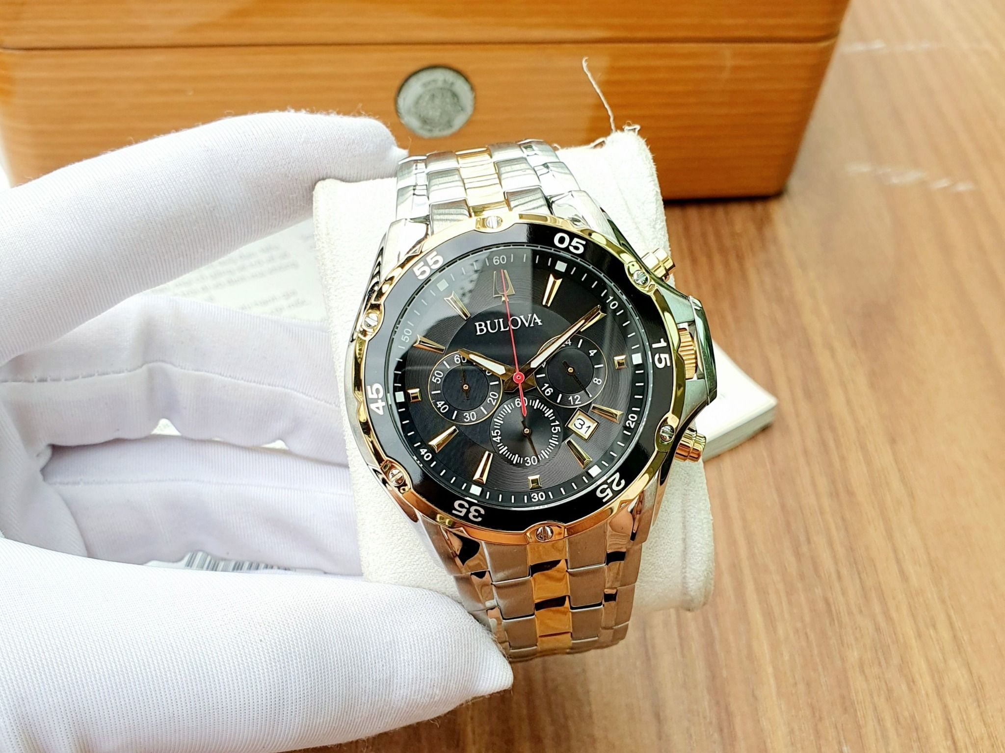 Bulova Quartz 98B376 Chronograph Black Dial - Đồng Hồ Nam – PhongWatch