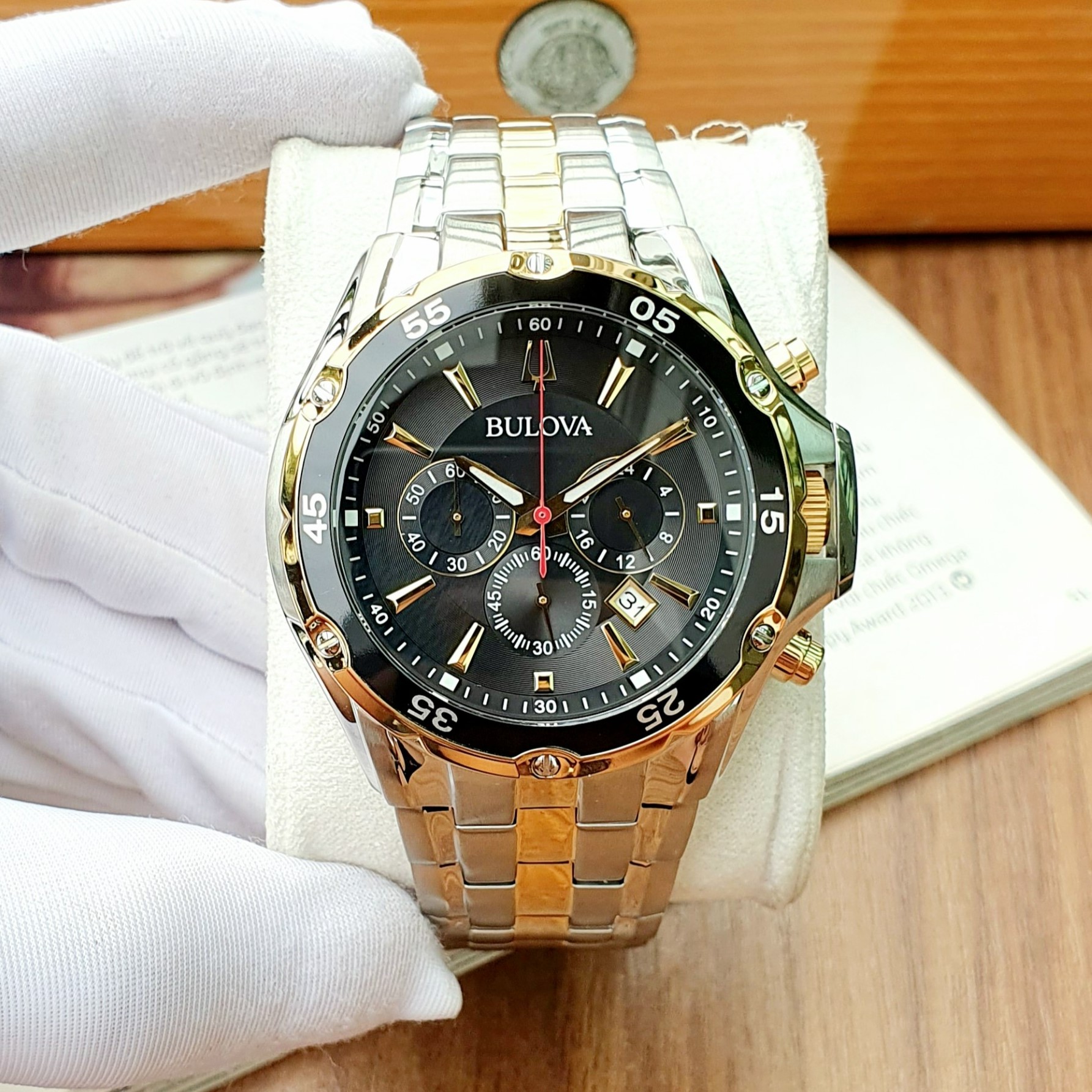 Bulova Quartz 98B376 Chronograph Black Dial - Đồng Hồ Nam – PhongWatch