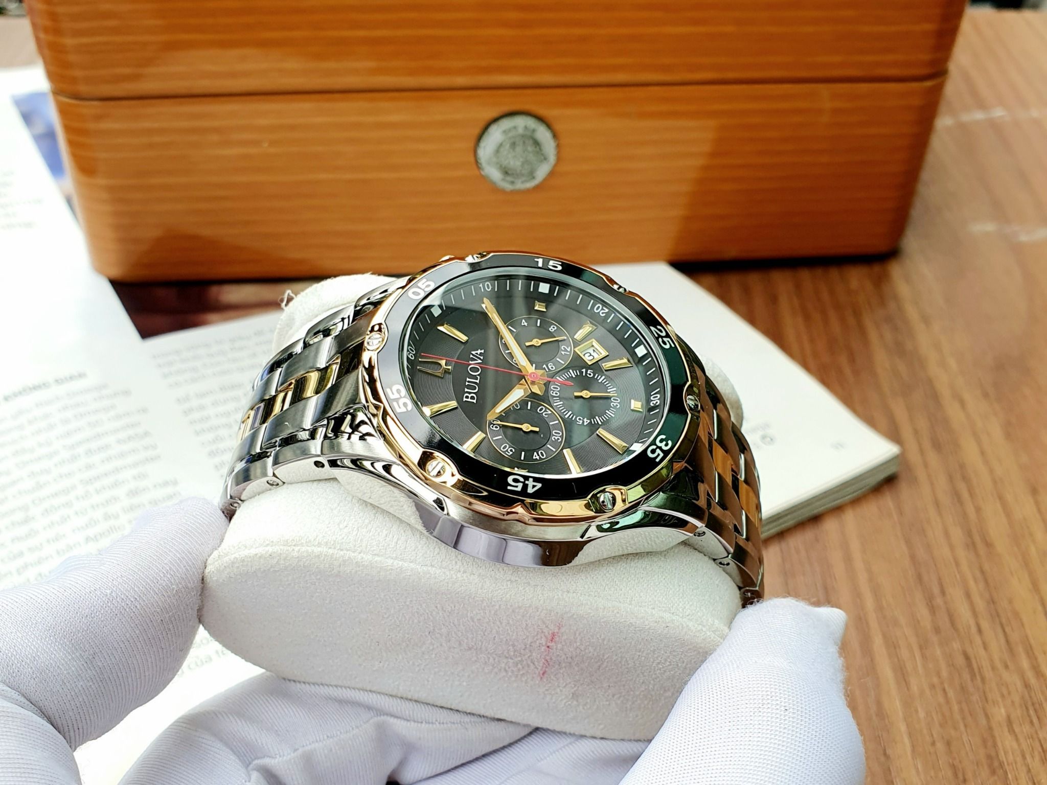 Bulova Quartz 98B376 Chronograph Black Dial - Đồng Hồ Nam – PhongWatch