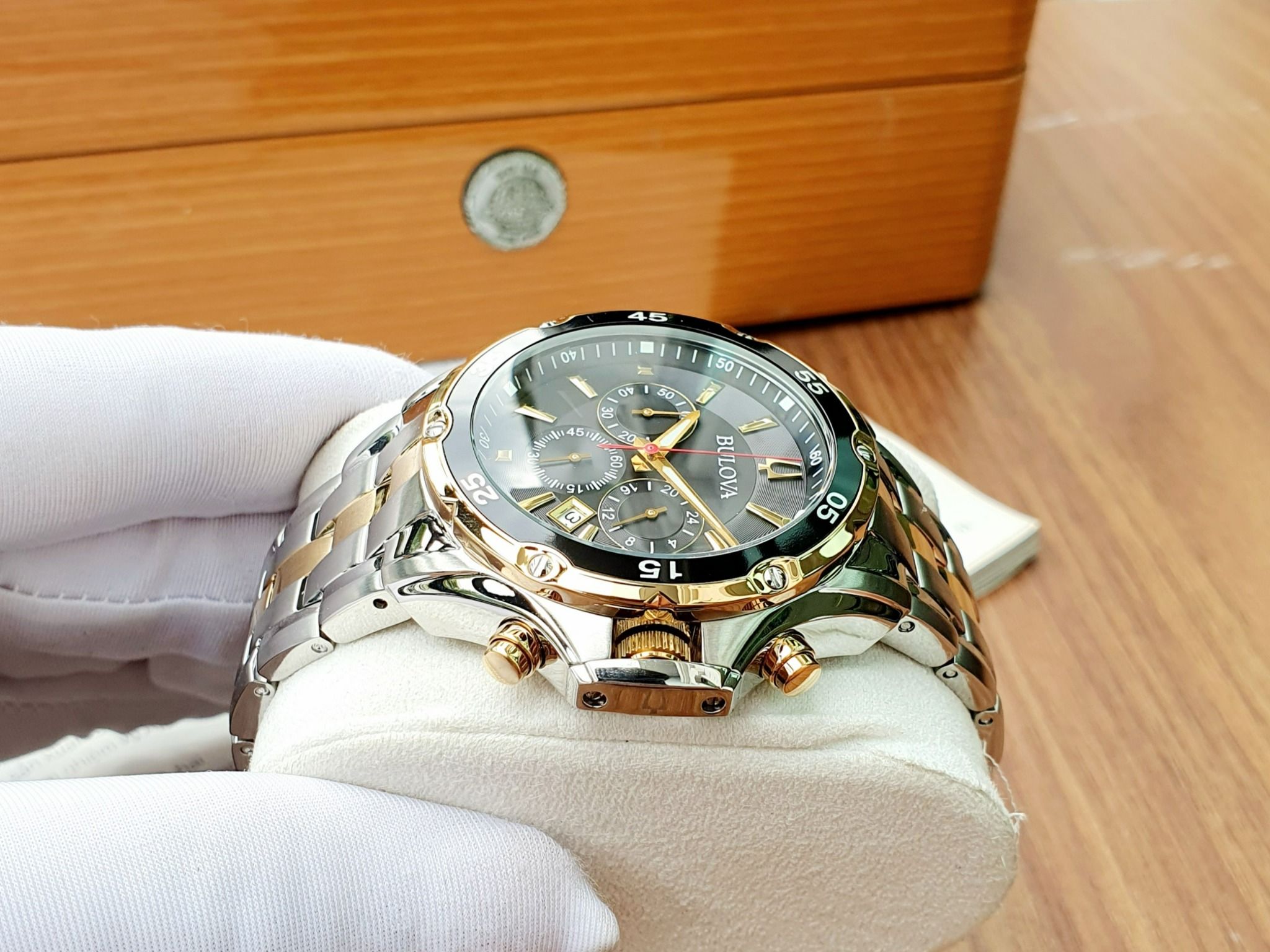 Bulova Quartz 98B376 Chronograph Black Dial - Đồng Hồ Nam – PhongWatch