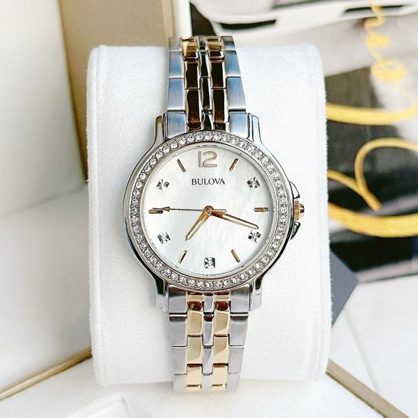 Bulova Quartz 98L249 Diamond Accent Markers Gold Stainless Steel Watch ...
