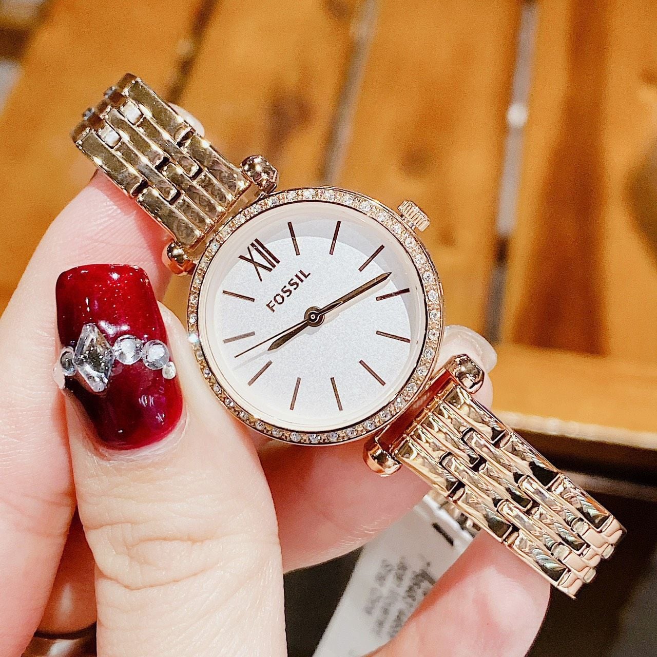 Fossil Quartz BQ3502 Tillie Mini Three-Hand Rose Gold-Tone Stainless S ...