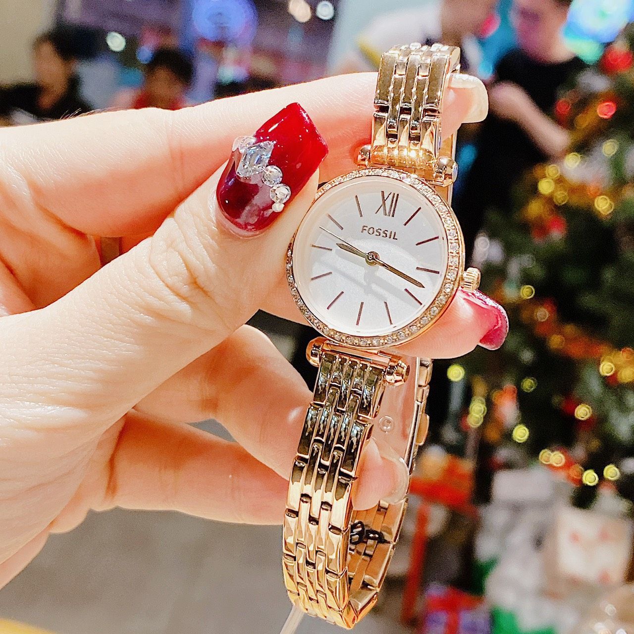 Fossil Quartz BQ3502 Tillie Mini Three-Hand Rose Gold-Tone Stainless S ...