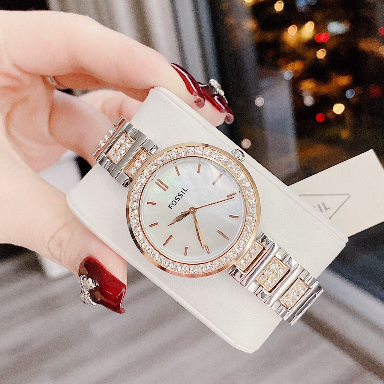 Fossil Quartz BQ3337 Karli Three-Hand Two-Tone Stainless Steel - Đồng ...