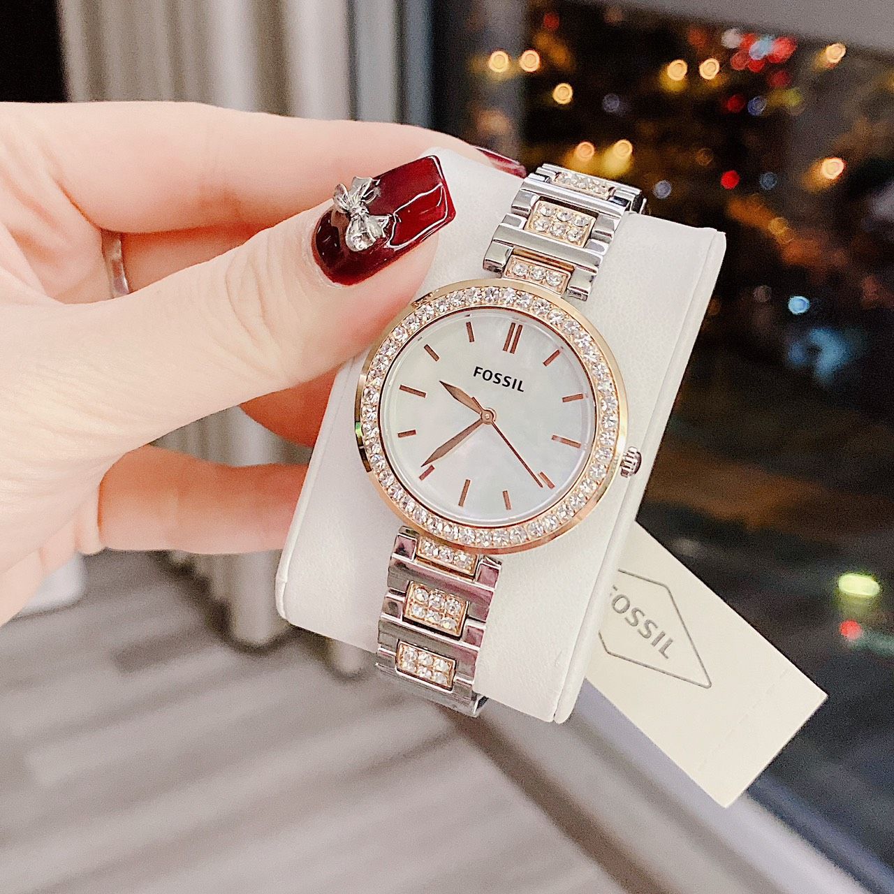 Fossil Quartz BQ3337 Karli Three-Hand Two-Tone Stainless Steel - Đồng ...