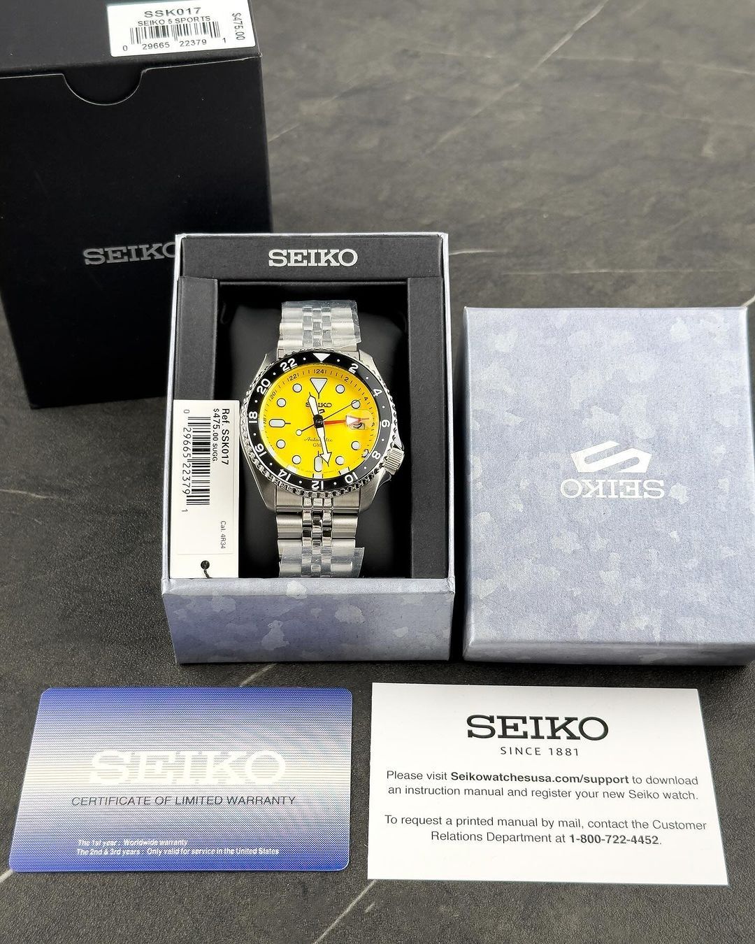 Seiko Automatic SSK017J1 SSK017 Sports Yellow GMT - Đồng Hồ Nam ...
