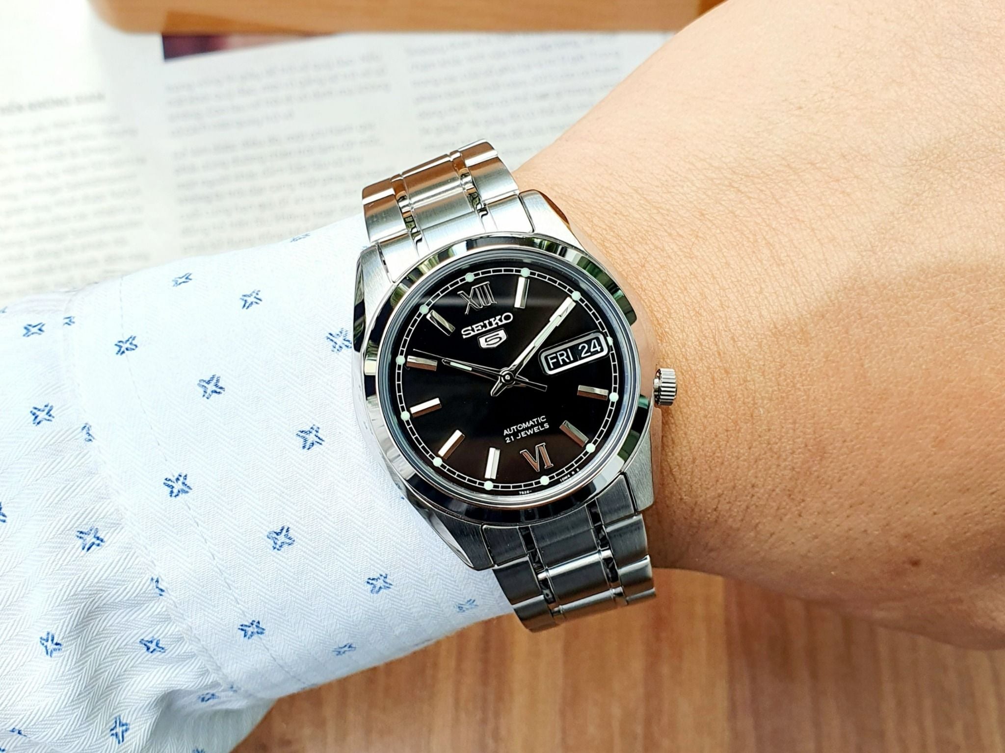 Seiko Automatic SNKL55 Black Dial Stainless Steel - Đồng Hồ Nam ...