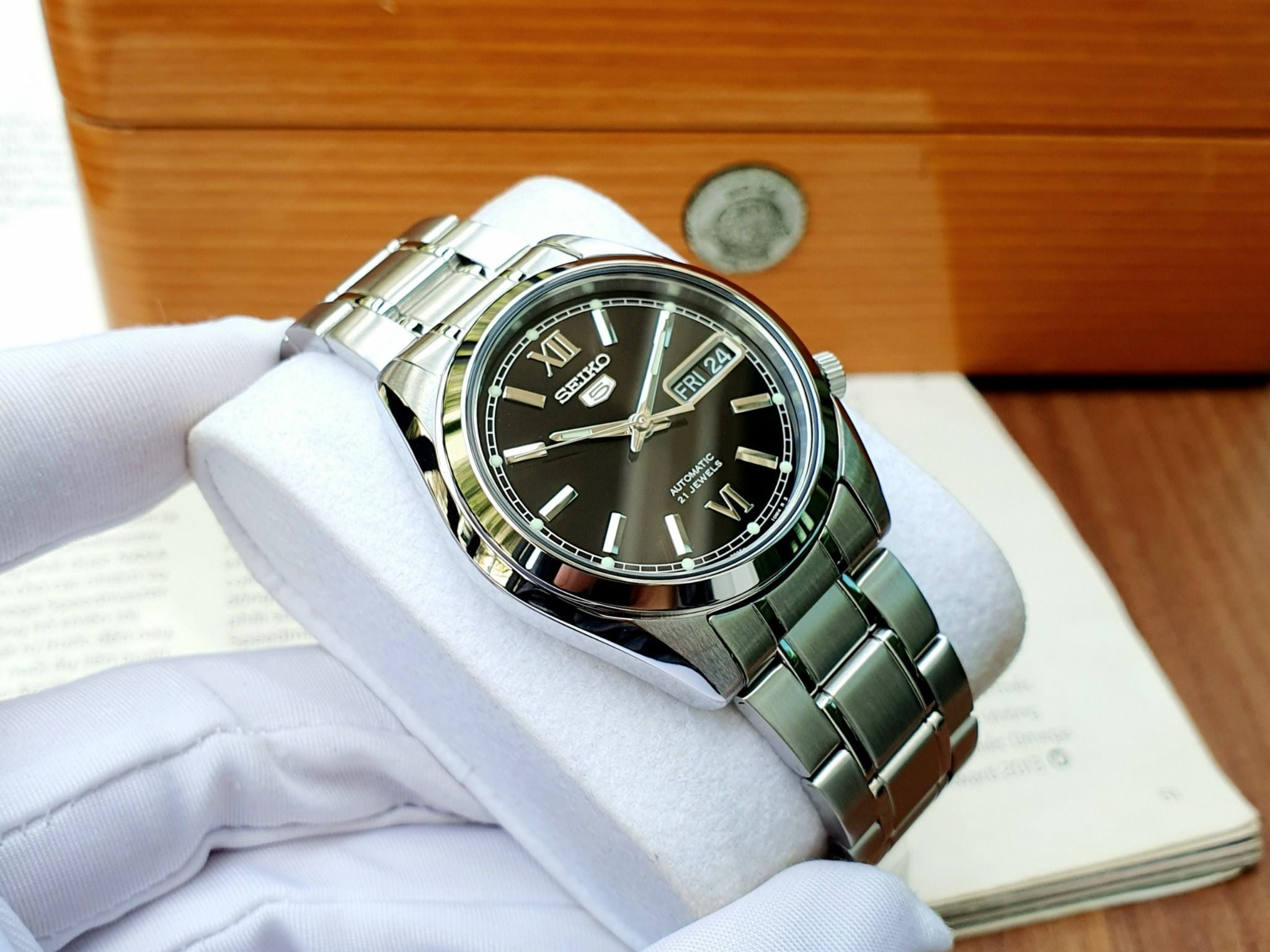 Seiko Automatic SNKL55 Black Dial Stainless Steel - Đồng Hồ Nam ...