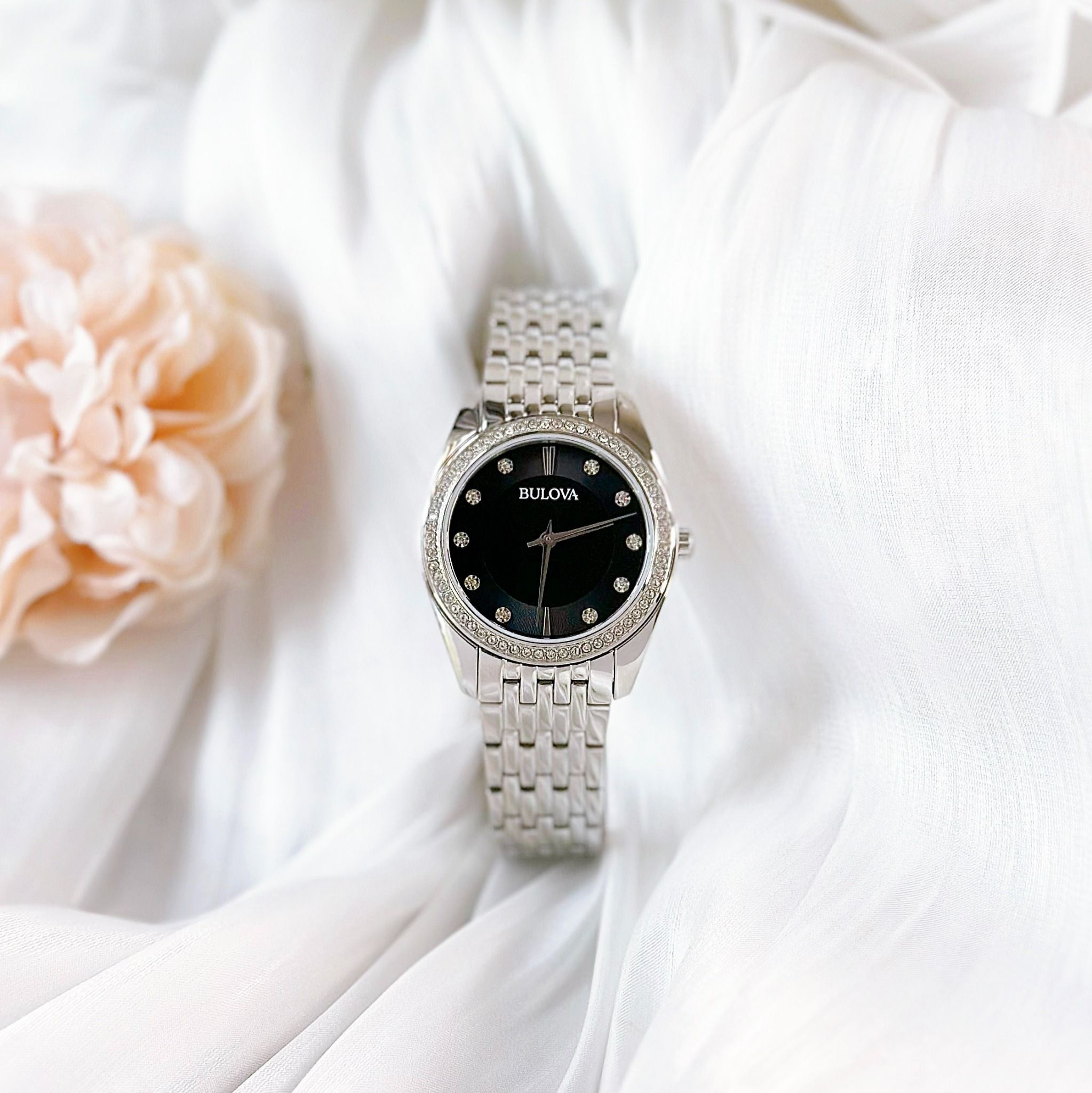 Bulova Quartz 96L317 Classic Crystal Stainless Steel - Đồng Hồ Nam ...