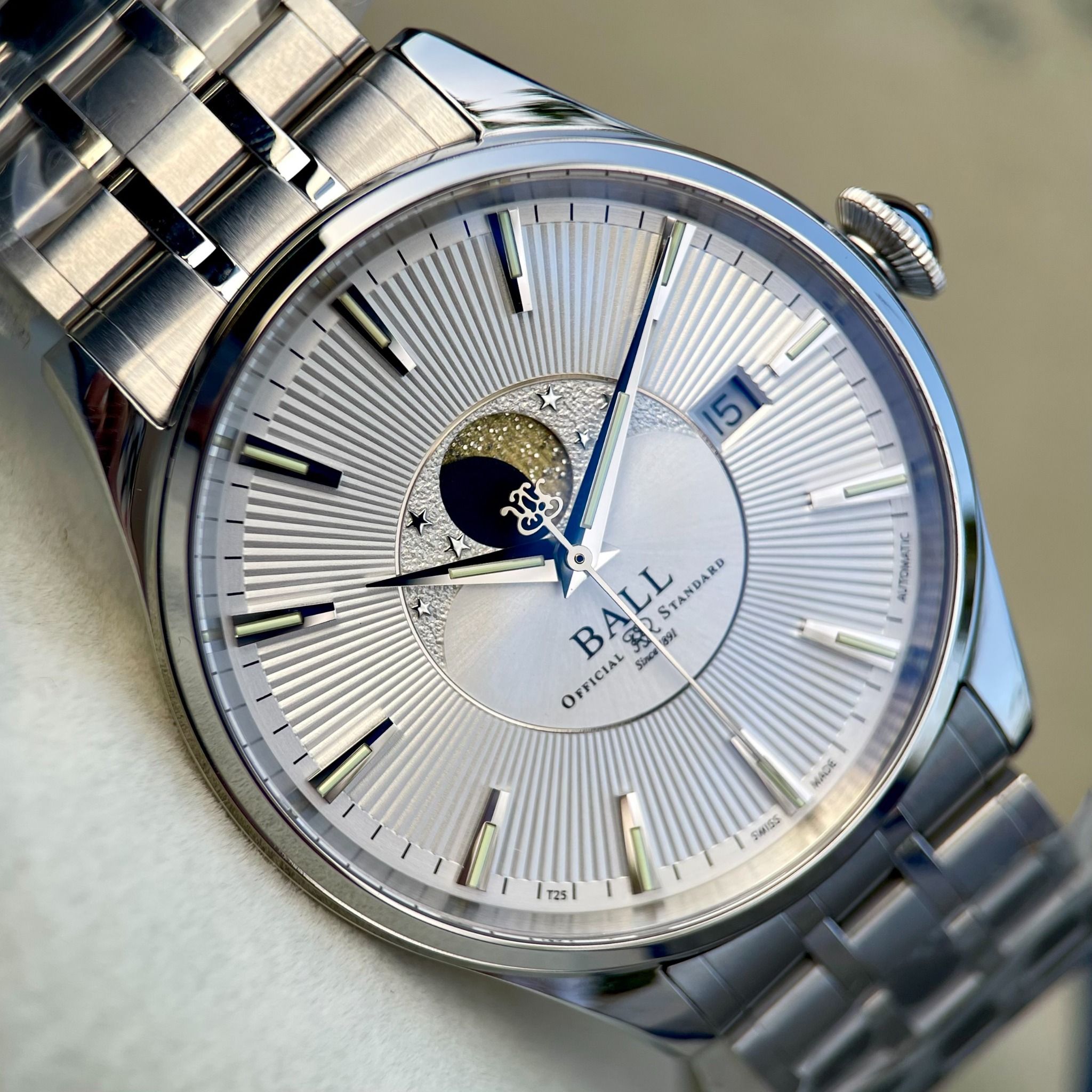 BALL WATCH TRAINMASTER MOON PHASE NM3082D-SJ-SL – PhongWatch