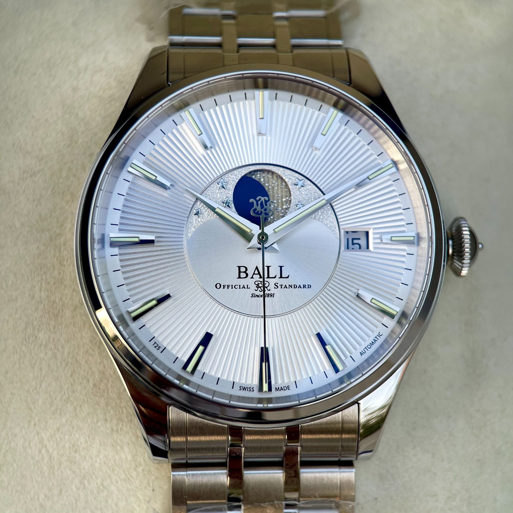 BALL WATCH TRAINMASTER MOON PHASE NM3082D-SJ-SL – PhongWatch