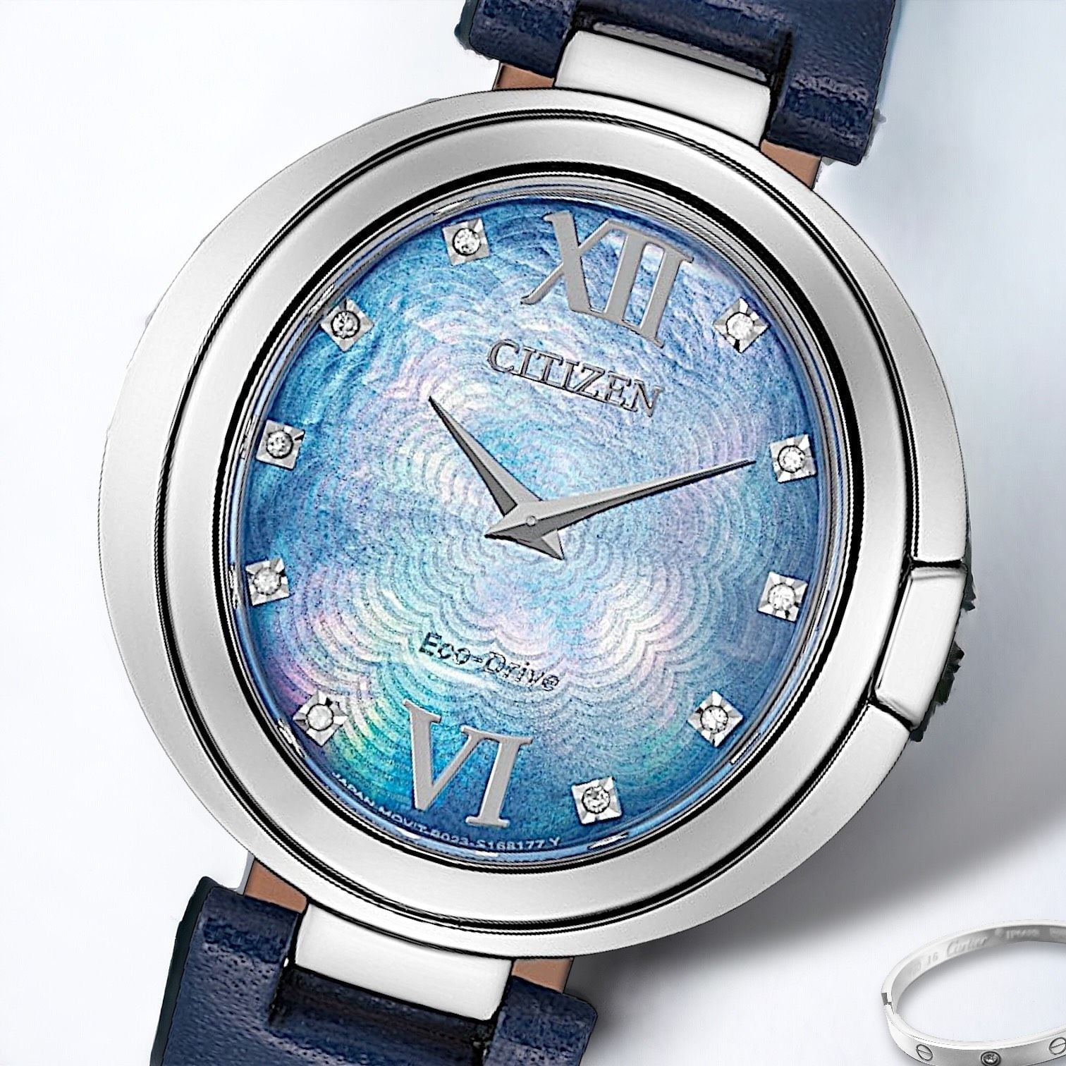 Citizen Eco-Drive EX1510-08N Capella Dây Da Xanh Mặt Xanh - Đồng Hồ Nữ ...