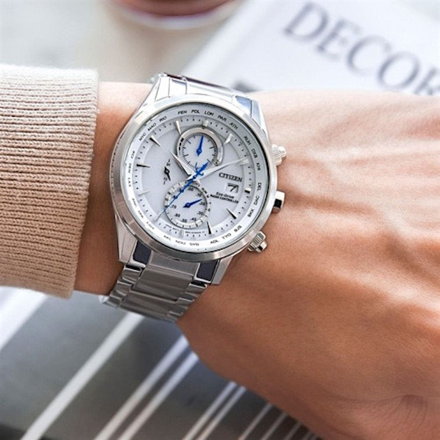 Citizen Eco-Drive AT8260-85A Chronograph Radio Controlled Perpetual Ca – PhongWatch