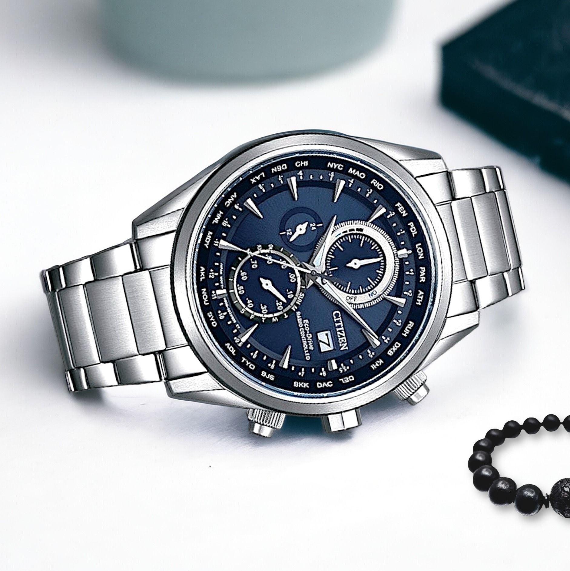 Citizen Eco-Drive AT8260-85L Chronograph Radio Controlled Perpetual Ca ...