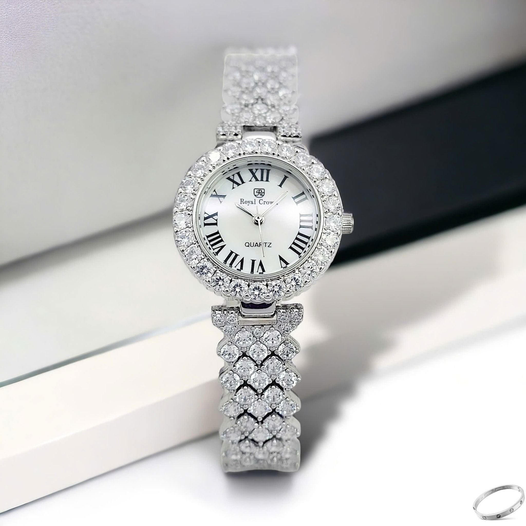 Royal Crown Quartz 9256 Thép Trắng - Đồng Hồ Nữ – PhongWatch