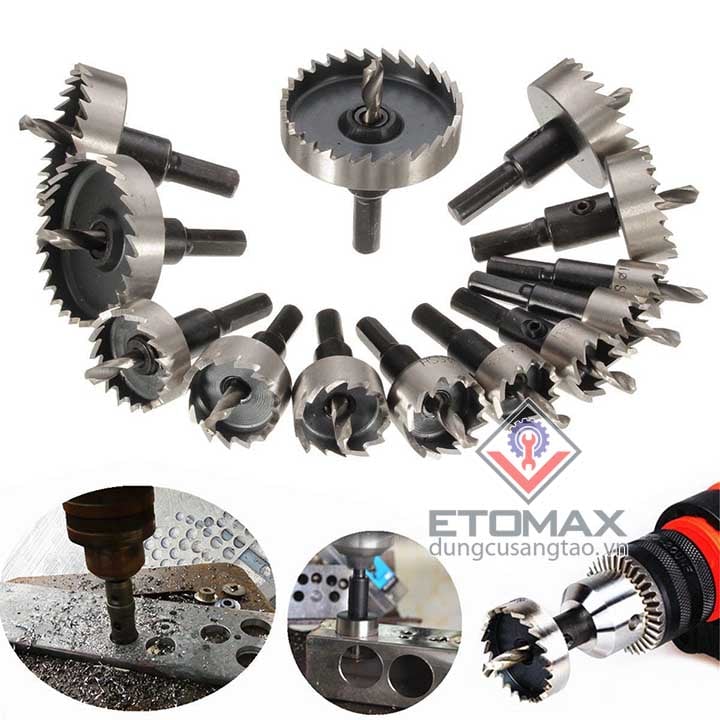 Bộ 13 mũi khoan khoét lỗ hợp kim HSS cao cấp – Dụng cụ sáng tạo ETOMAX