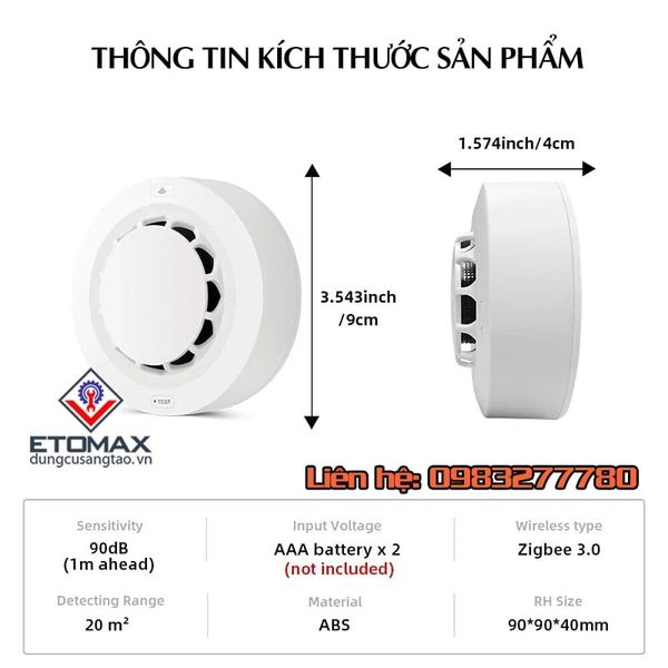 Đầu báo khói báo cháy độc lập kết nối với điện thoại qua WIFI – Dụng cụ ...