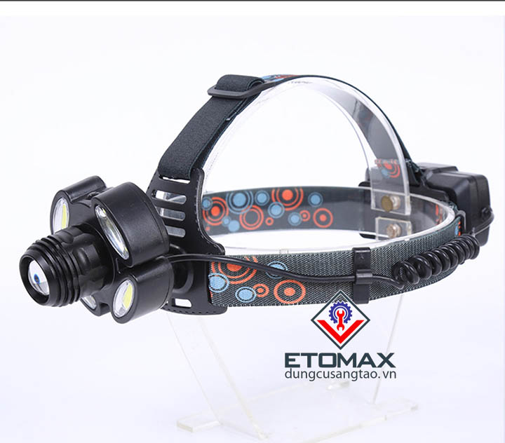 Đèn pin đeo trán pin sạc 5 LED siêu sáng – Dụng cụ sáng tạo ETOMAX