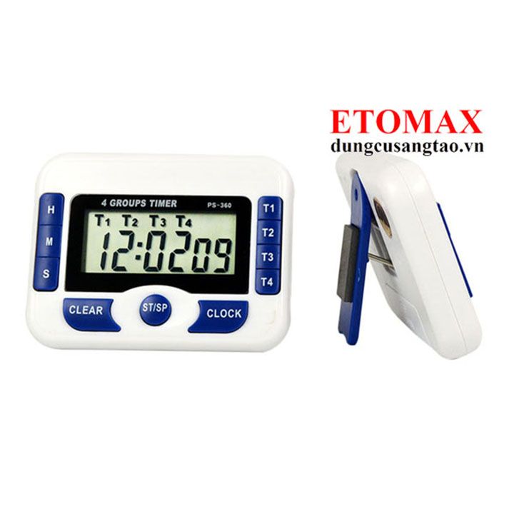 Đồng hồ bấm giờ đếm ngược điện tử 4in1 PS-360 – Dụng cụ sáng tạo ETOMAX