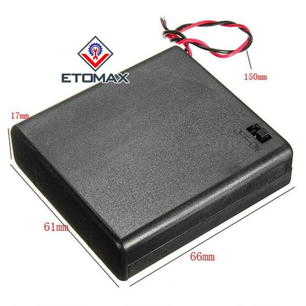 Hộp kết nối 4 pin tiểu AA 1.5V thành 6V – Dụng cụ sáng tạo ETOMAX