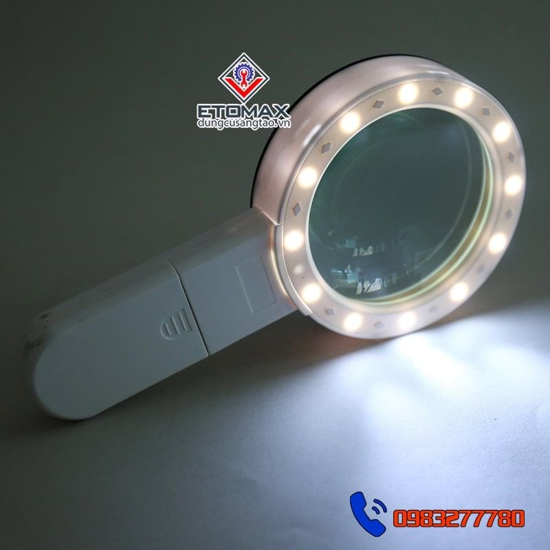 Kính lúp cầm tay 30X có đèn led chiếu sáng K2288-85 – Dụng cụ sáng tạo ETOMAX