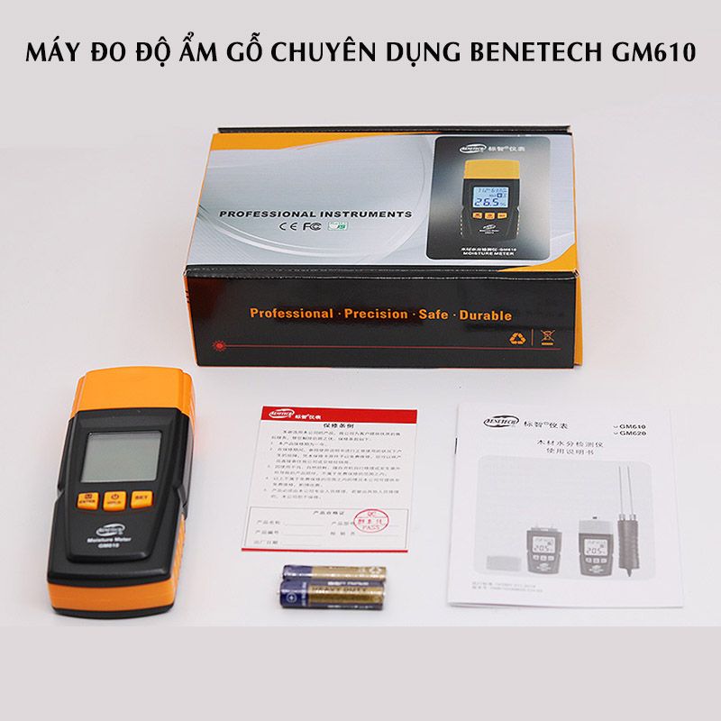 Máy đo độ ẩm gỗ, độ ẩm bề mặt vật liệu Benetech GM610 – Dụng cụ sáng tạo ETOMAX