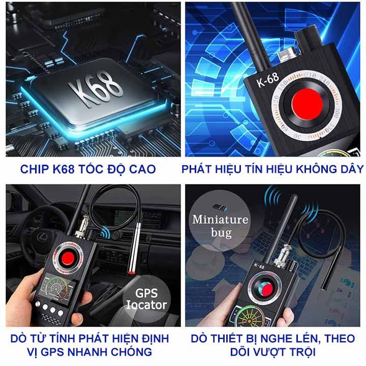 Máy Dò Sóng Phát Hiện Nghe Lén, Dò Tìm Định Vị GPS K68 – Dụng cụ sáng tạo ETOMAX