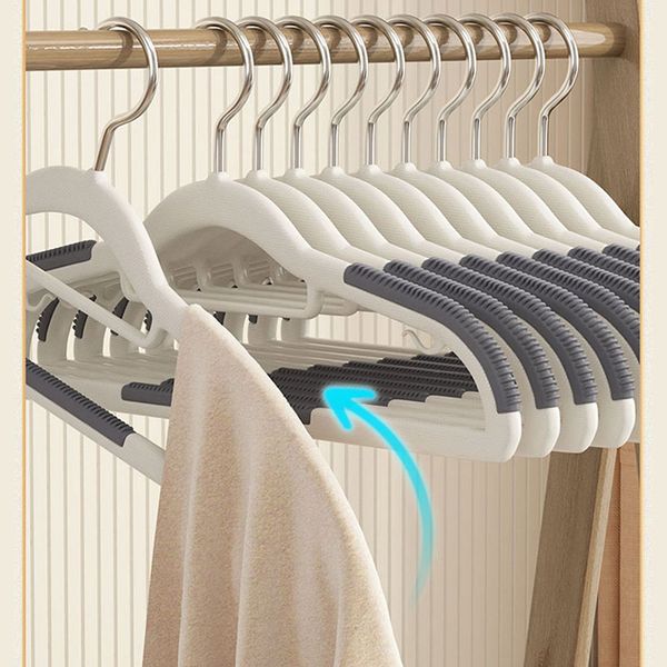 Móc nhựa treo quần áo chống trơn trượt 360°, giữ phom quần áo chống nh ...