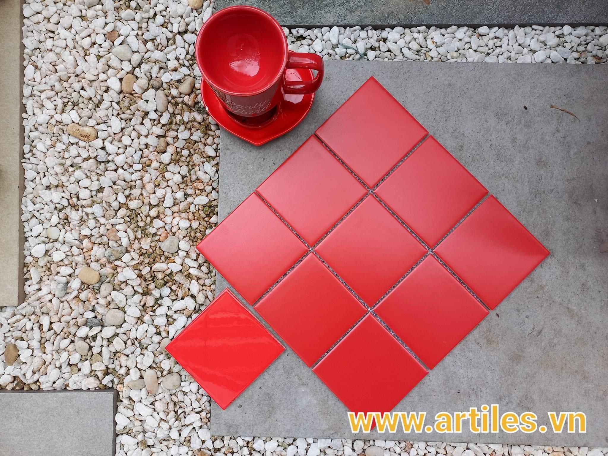 Gạch thẻ men mờ màu đỏ – Artiles Tinh hoa từ đôi tay