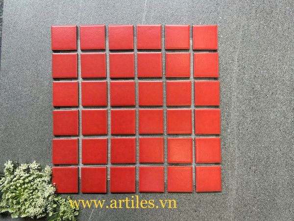 Gạch mosaic màu đỏ mờ – Artiles Tinh hoa từ đôi tay