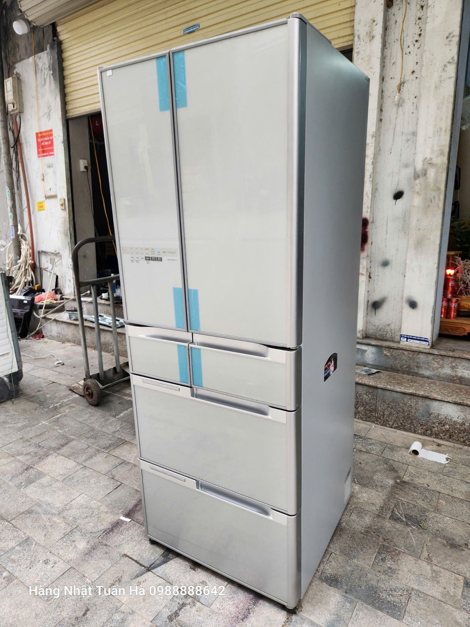 (Used 90%) Tủ lạnh Hitachi mặt gương cảm ứng 570 lít màu xanh ngọc – ⭐ ...