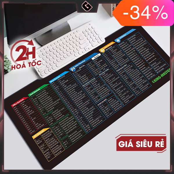 Miếng Lót Chuột Full Phím Tắt Văn Phòng King Master – Gaming Store