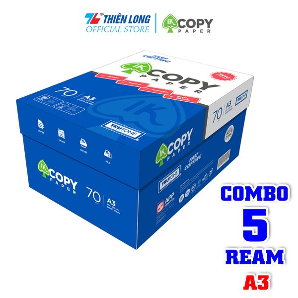 Combo 5 Ream giấy A3 70 gsm IK Copy (500 tờ) - Hàng nhập khẩu Indonesi – Thiên Long Shop