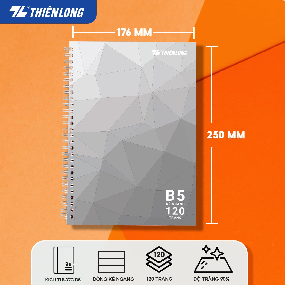 Sổ lò xo đường kẻ caro Thiên Long MB-016 – Thiên Long Shop