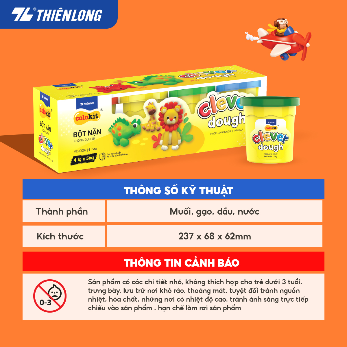 Bột nặn Clever Dough Thiên Long Colokit MD-C008 – Thiên Long Shop