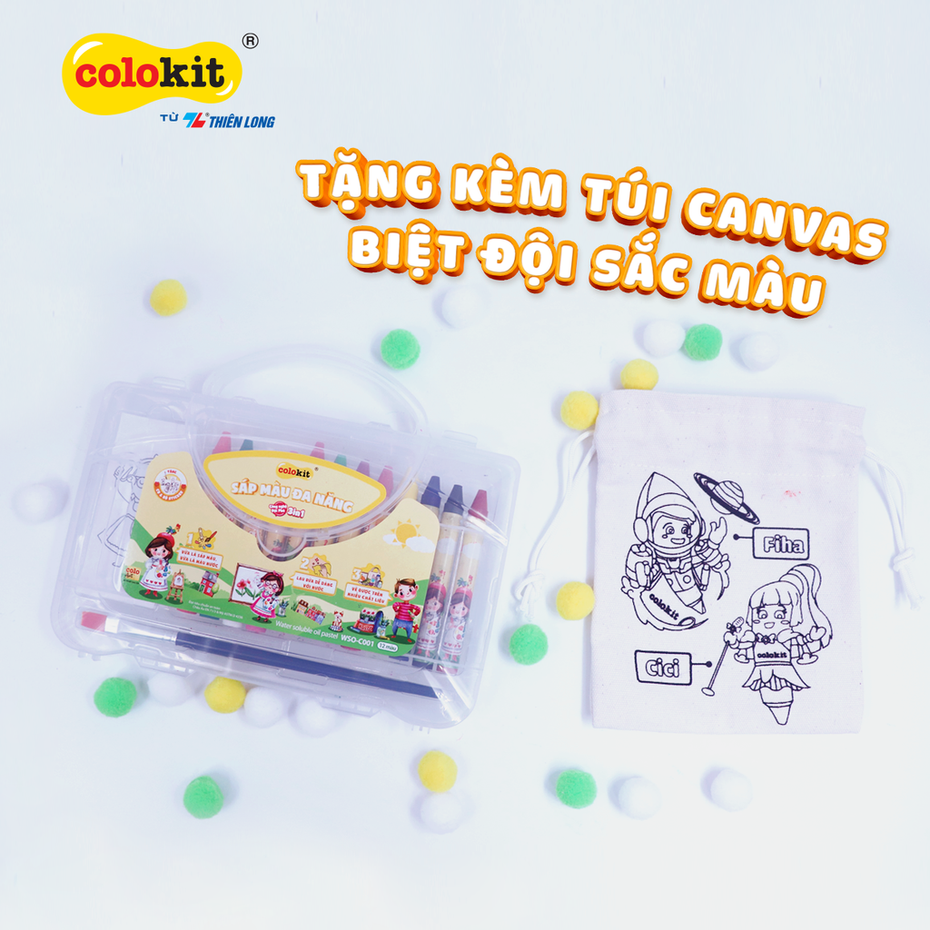 Sáp đa năng 12 màu rửa được Colo Art Thiên Long - Tiêu chuẩn châu Âu ...
