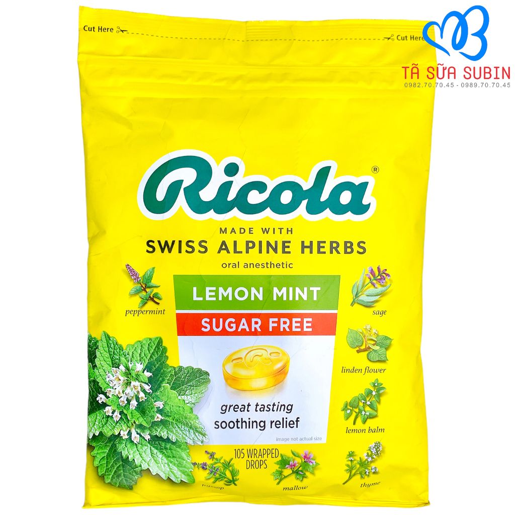 Kẹo Ngậm Trị Ho Ricola Mỹ (105 viên) – Tã Sữa SuBin