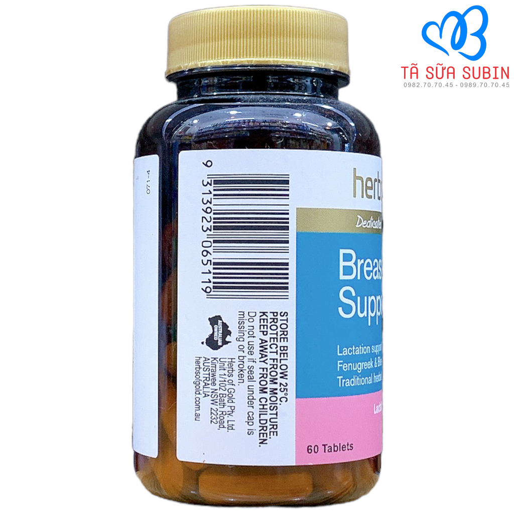 Viên Uống Lợi Sữa Herbs Of Gold Breastfeeding Support Úc 60 viên – Tã ...