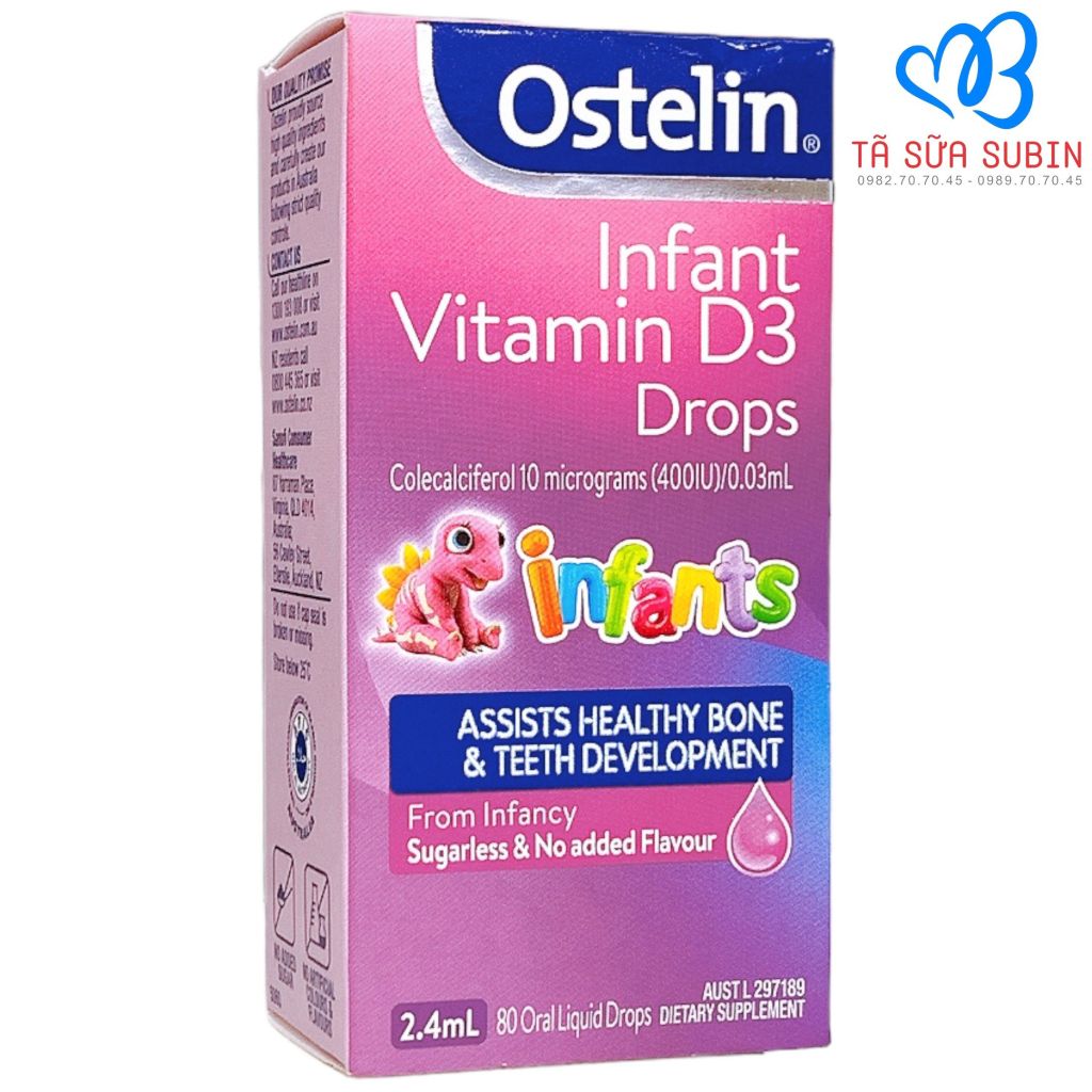 Dạng nhỏ giọt Infant Vitamin D3 Ostelin Úc 2.4ml (0-12 tuổi) – Tã Sữa SuBin