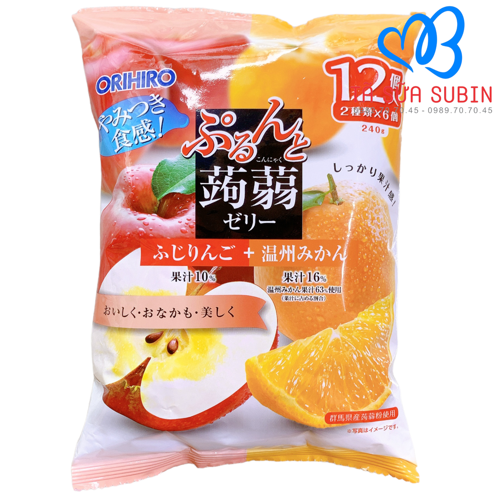 Thạch Orihiro Nhật Bản 240gr Vị Táo Cam – Tã Sữa SuBin