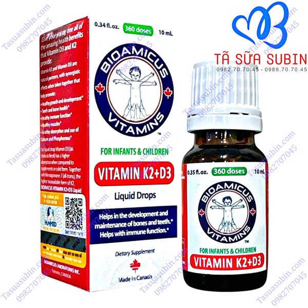 Vitamin k2 và d3 Bioamicus canada 10ml – Tã Sữa SuBin