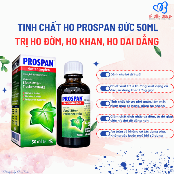 Tinh Chất Ho Prospan Đức 50ml (1 tuổi) – Tã Sữa SuBin