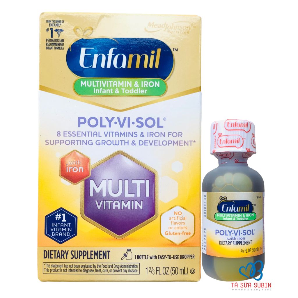 Vitamin tổng hợp cho bé Enfamil - Polyvisol, Multivitamin with Iron fo ...
